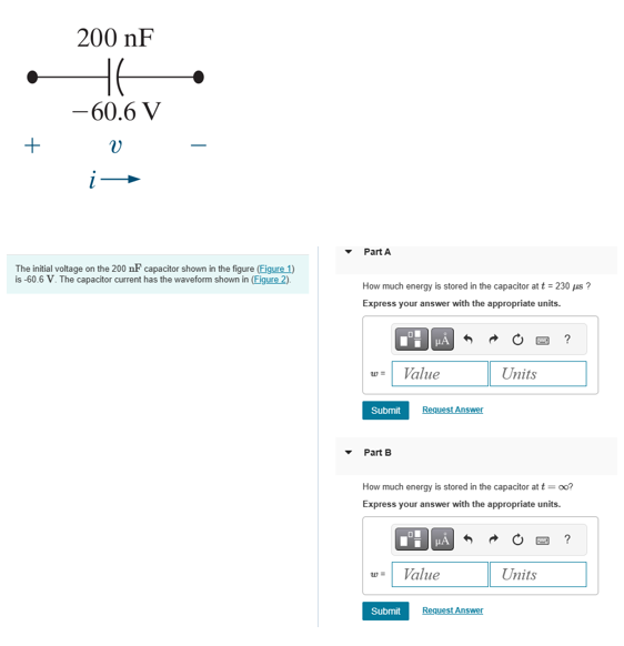 200nF-60.6VvThe initial voltage on the 200nF | Chegg.com