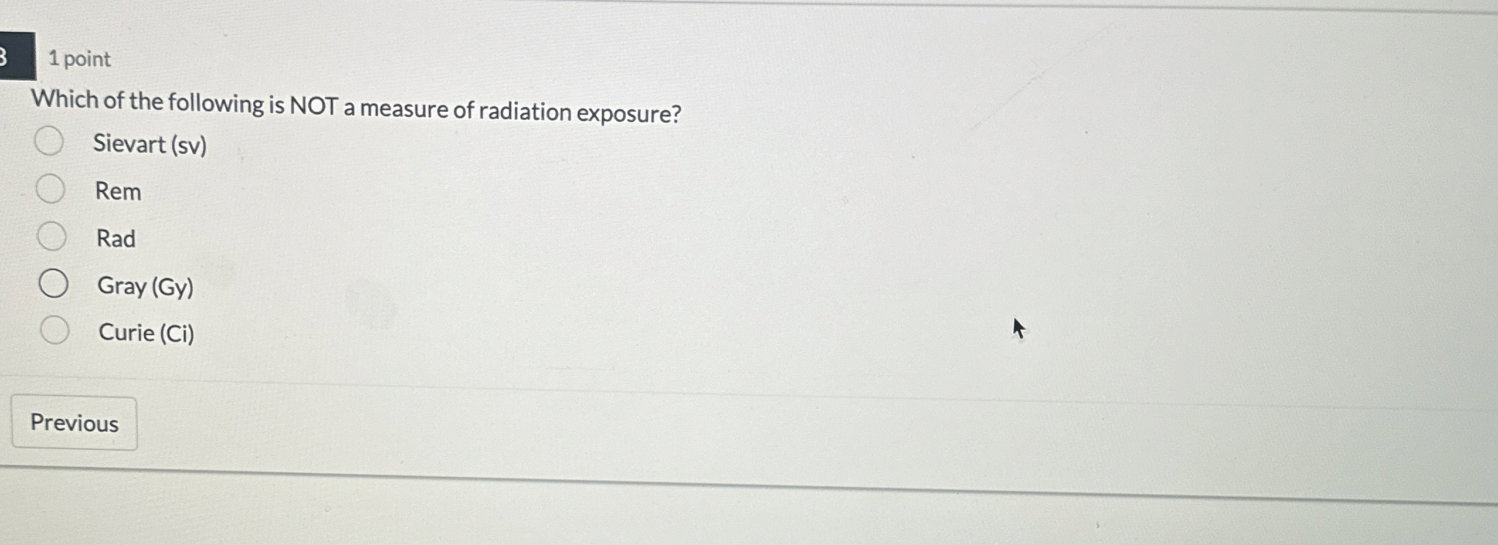 Solved 1 ﻿pointWhich of the following is NOT a measure of | Chegg.com