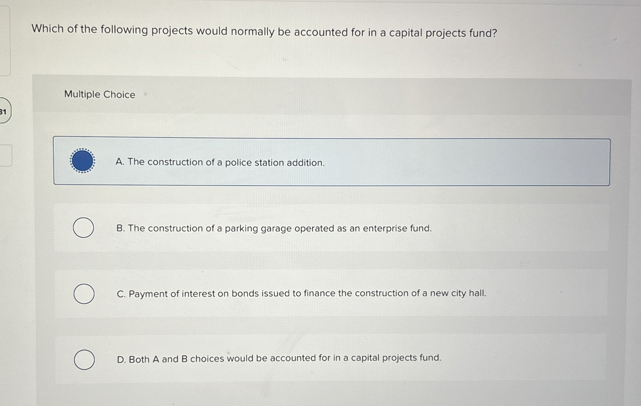 Solved Which of the following projects would normally be | Chegg.com