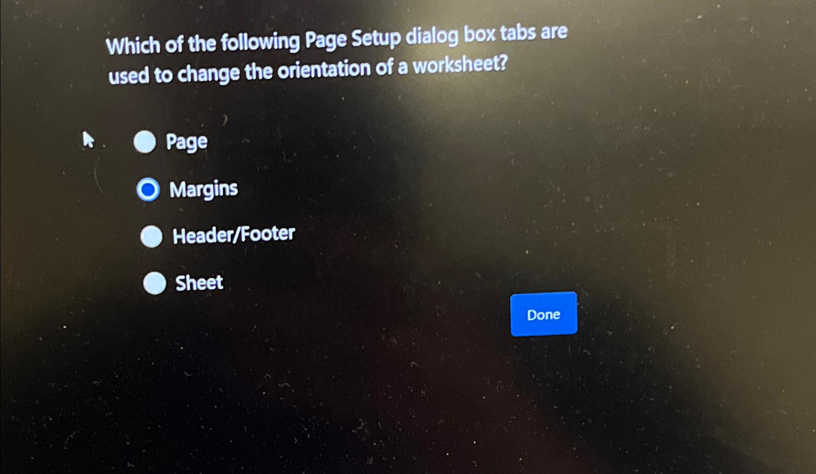 Solved Which of the following Page Setup dialog box tabs are | Chegg.com