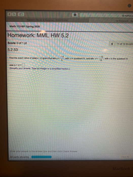 Solved Pearson's MyLab & Mastering20200110290 Do Homework | Chegg.com