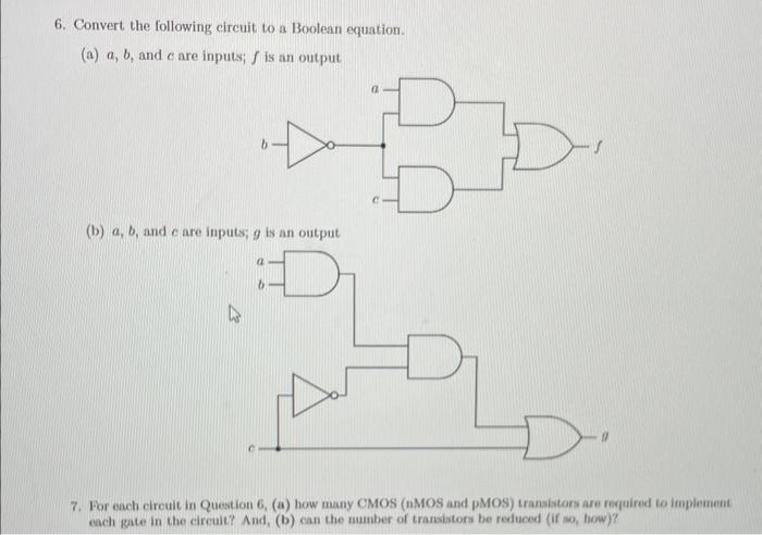 Solved 6. Convert the following circuit to a Boolean | Chegg.com