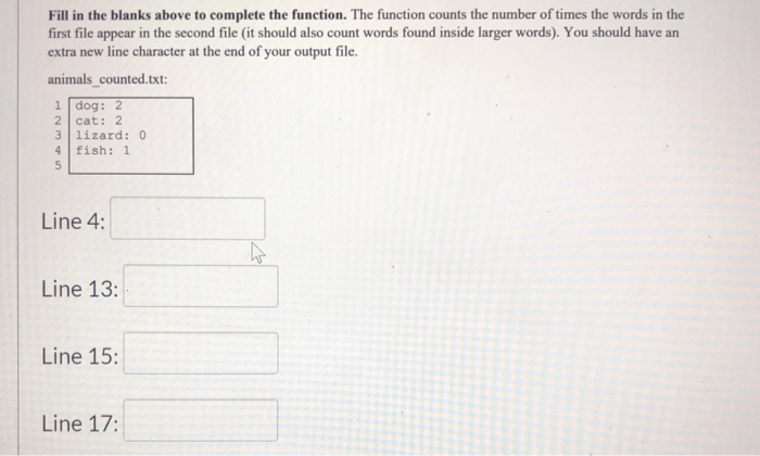 Solved 1 function animal Fun (filel, file2) 2 fhl = | Chegg.com