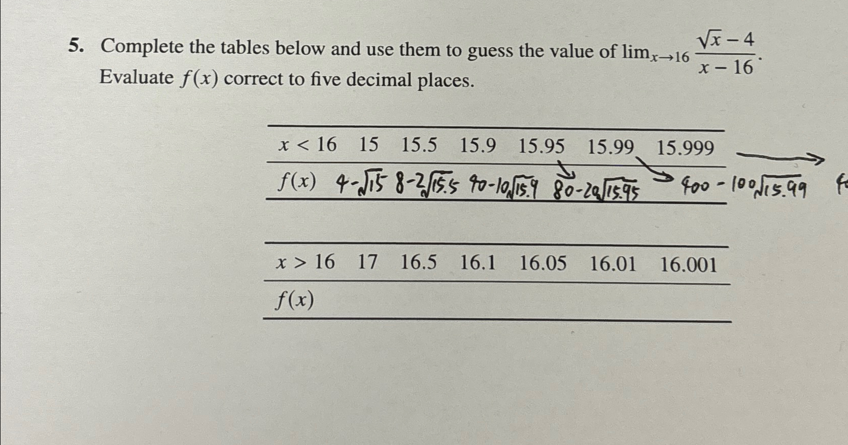 Solved Complete the tables below and use them to guess the | Chegg.com
