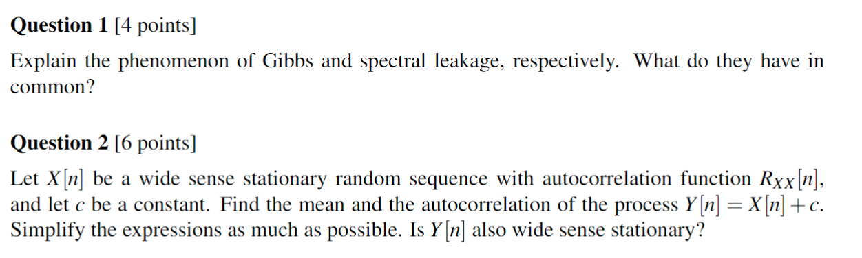 Solved Question 1 [4 points] Explain the phenomenon of Gibbs | Chegg.com