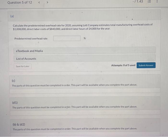 Solved Lott Company uses a job order cost system and applies | Chegg.com