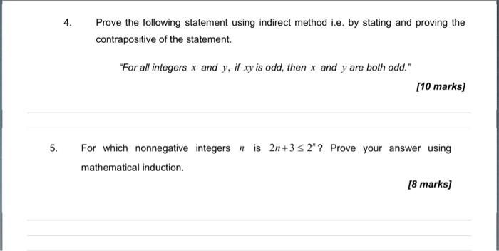 Solved 4. Prove the following statement using indirect | Chegg.com