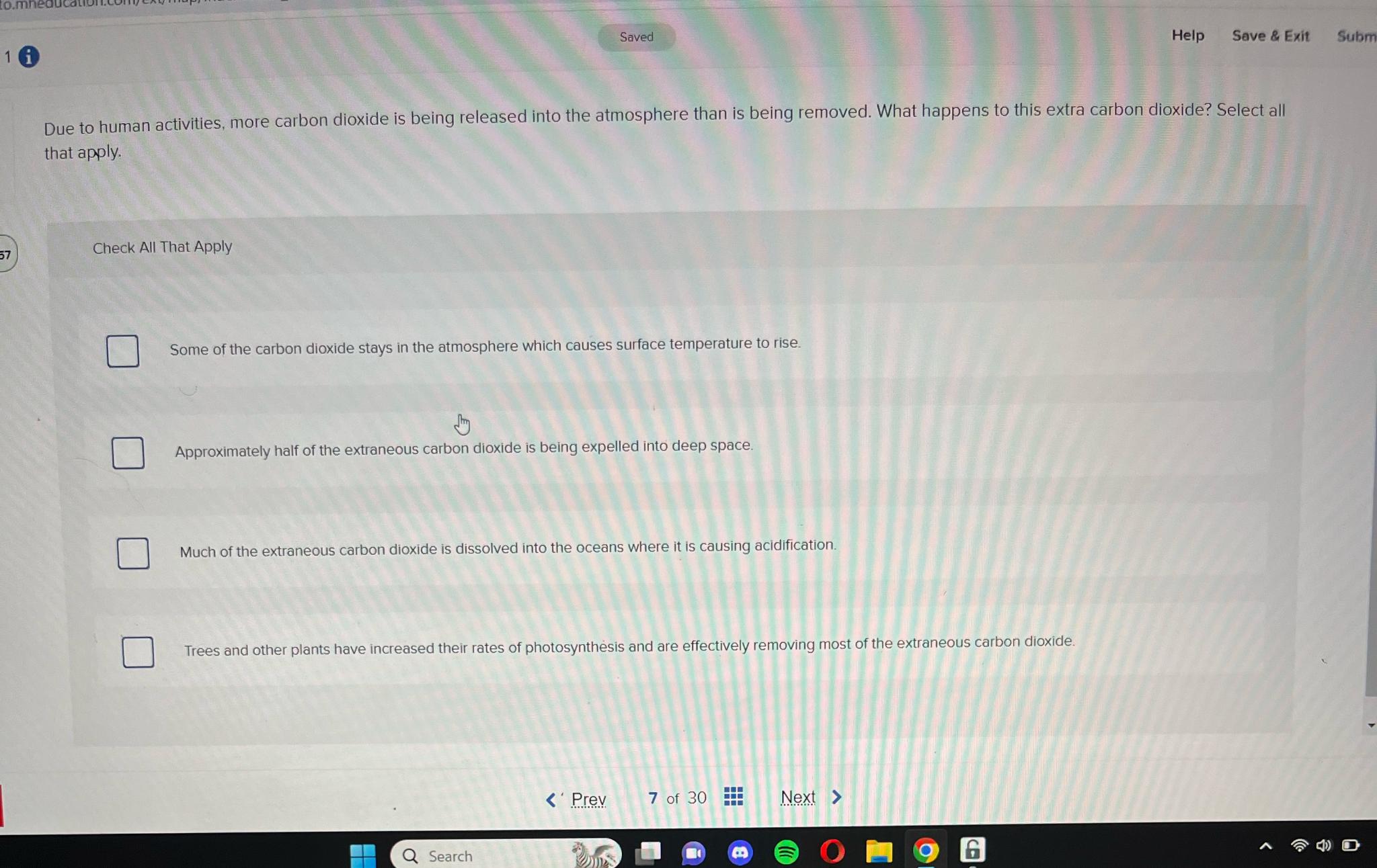Solved 1 ﻿iHelpSave & ExitSubmDue to human activities, more | Chegg.com