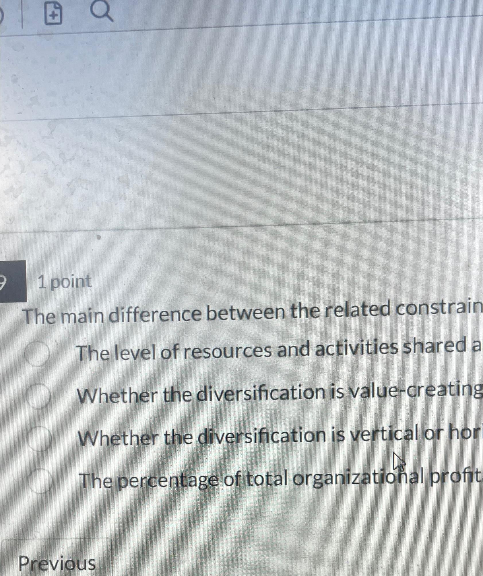 Solved 1 ﻿pointThe main difference between the related | Chegg.com