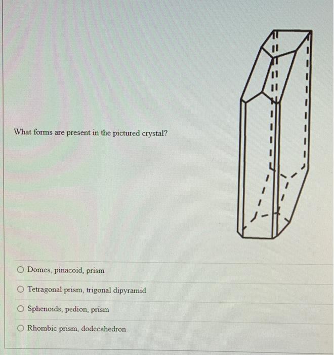 Solved What forms are present in the pictured crystal? O | Chegg.com