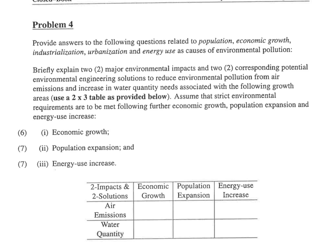Solved Problem 4Provide answers to the following questions | Chegg.com