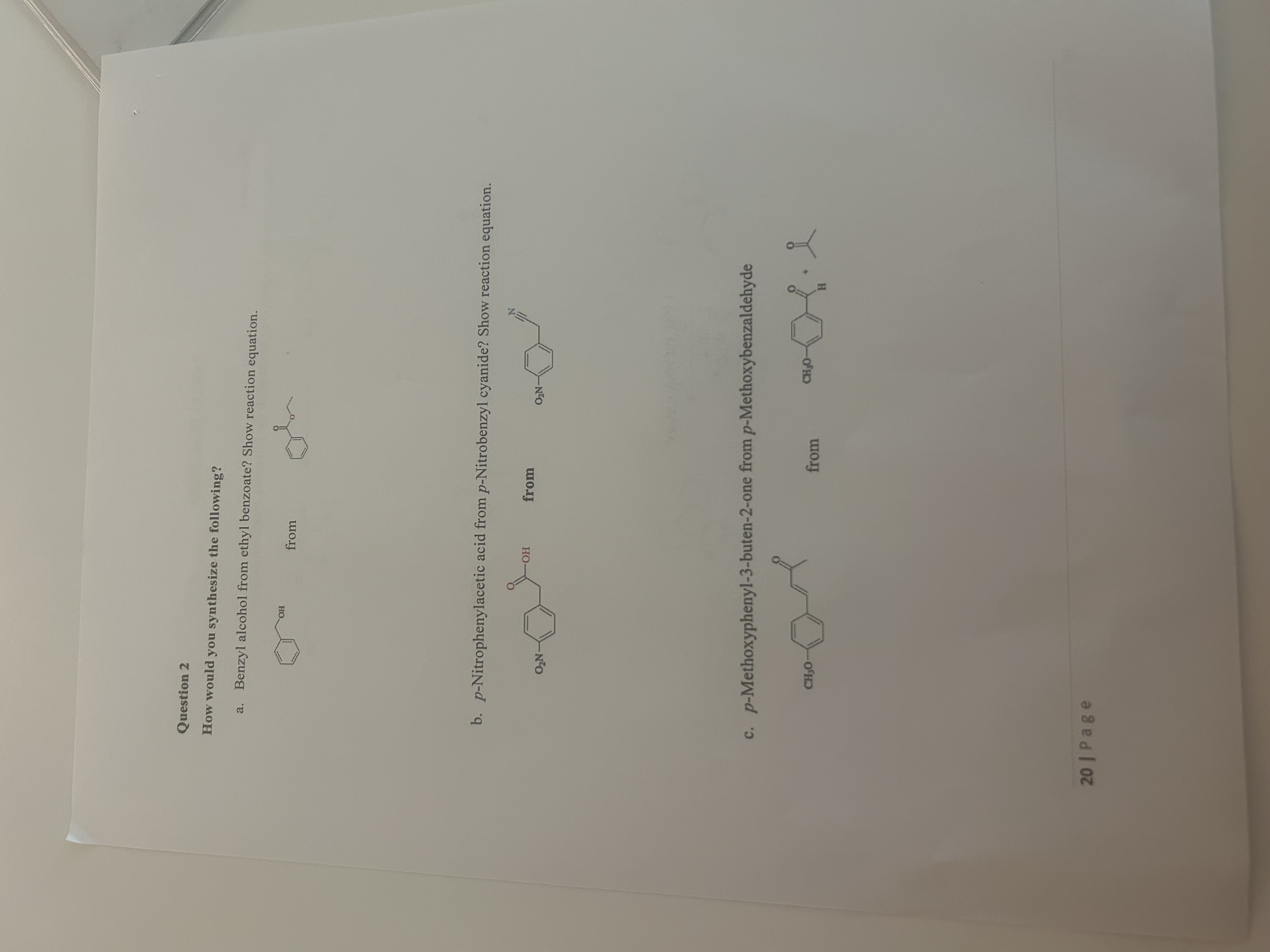 Solved Question 2 ﻿How would you synthesize the following? | Chegg.com