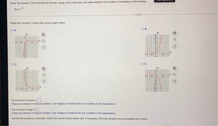 Solved Graph the function. Then dortly the domain range, and | Chegg.com