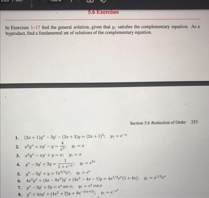 Solved In Exercises 1-17 find the general solution, given | Chegg.com