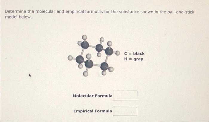 Solved Determine the molecular and empirical formulas for | Chegg.com