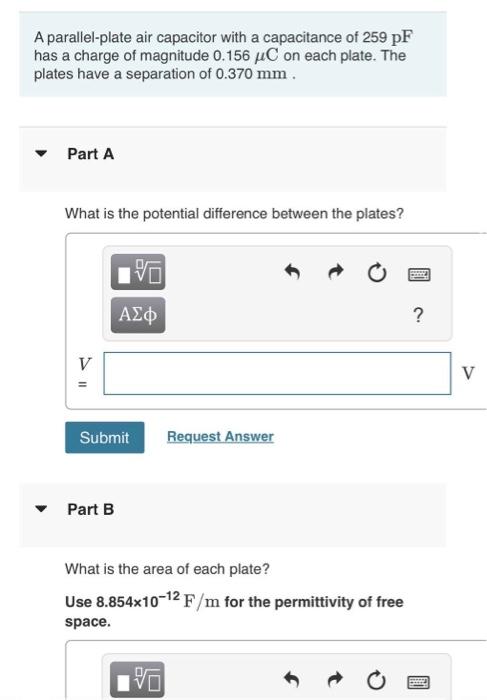Solved A parallel-plate air capacitor with a capacitance of | Chegg.com