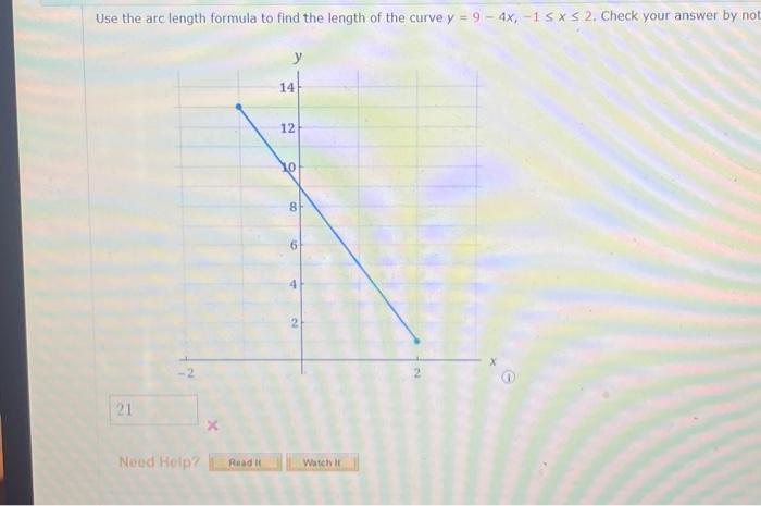 Solved Use the arc length formula to find the length of the | Chegg.com