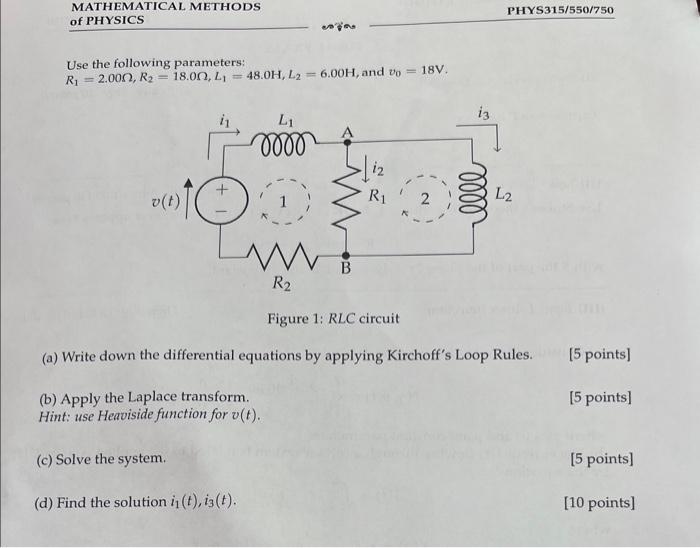 Solved Use the following parameters: | Chegg.com