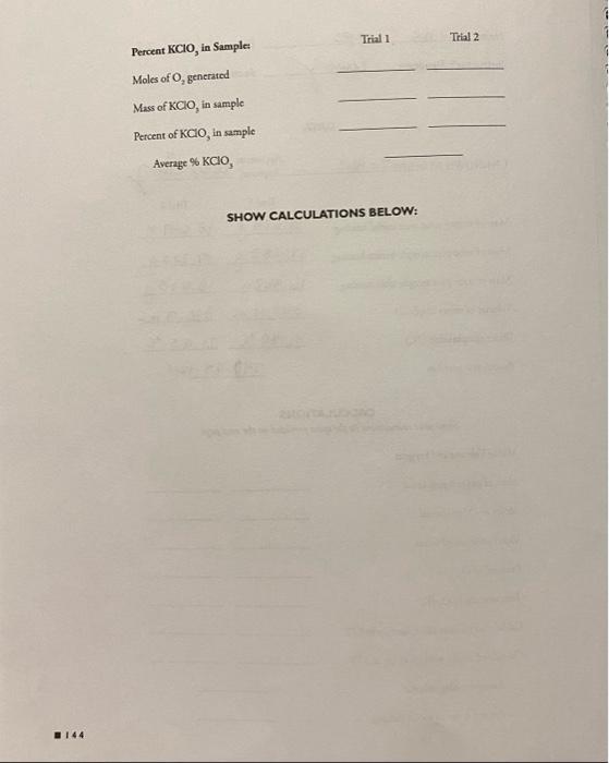 Solved CALCULATIONS Show your calculations in the space | Chegg.com