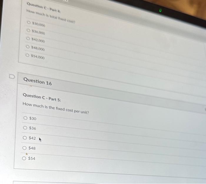 Solved Question C (Traditional and Contribution Format | Chegg.com