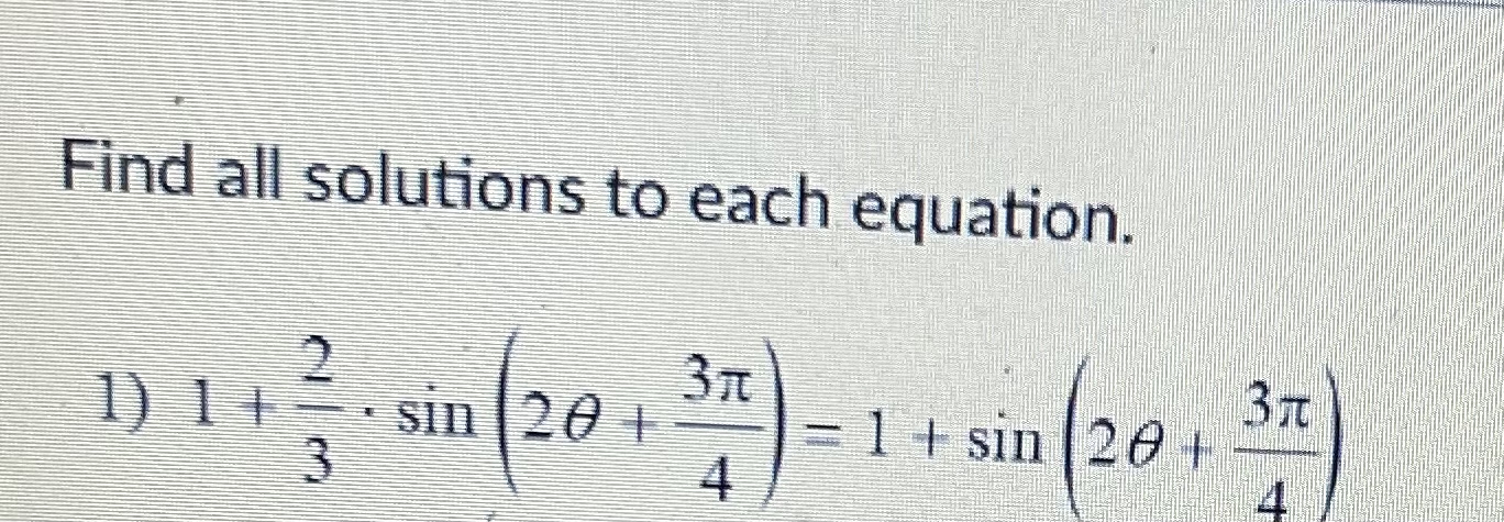Solved Find all solutions to each | Chegg.com