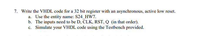 Solved Write the VHDL code for a 32 ﻿bit register with an | Chegg.com