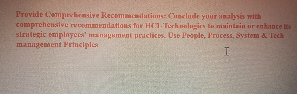 Solved Provide Comprehensive Recommendations: Conclude your | Chegg.com