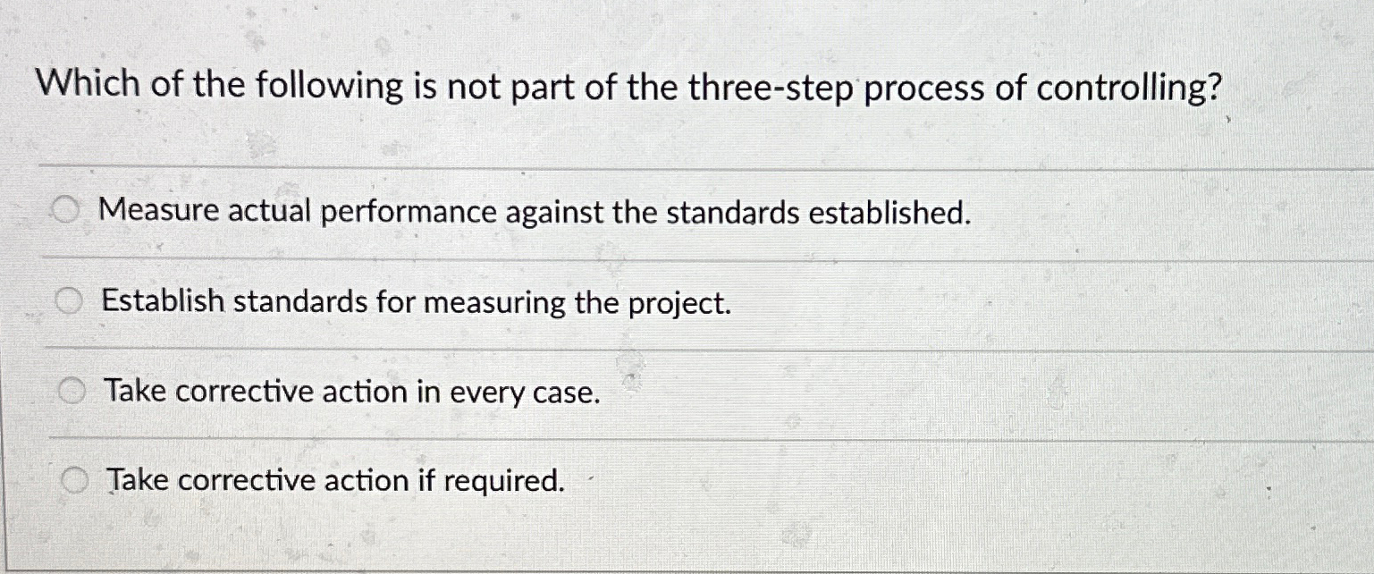 Solved Which of the following is not part of the three-step | Chegg.com