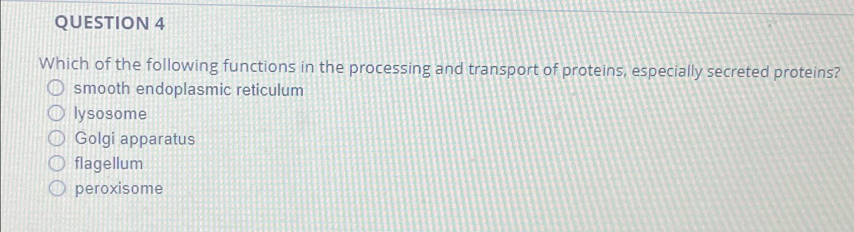 Solved QUESTION 4Which of the following functions in the | Chegg.com