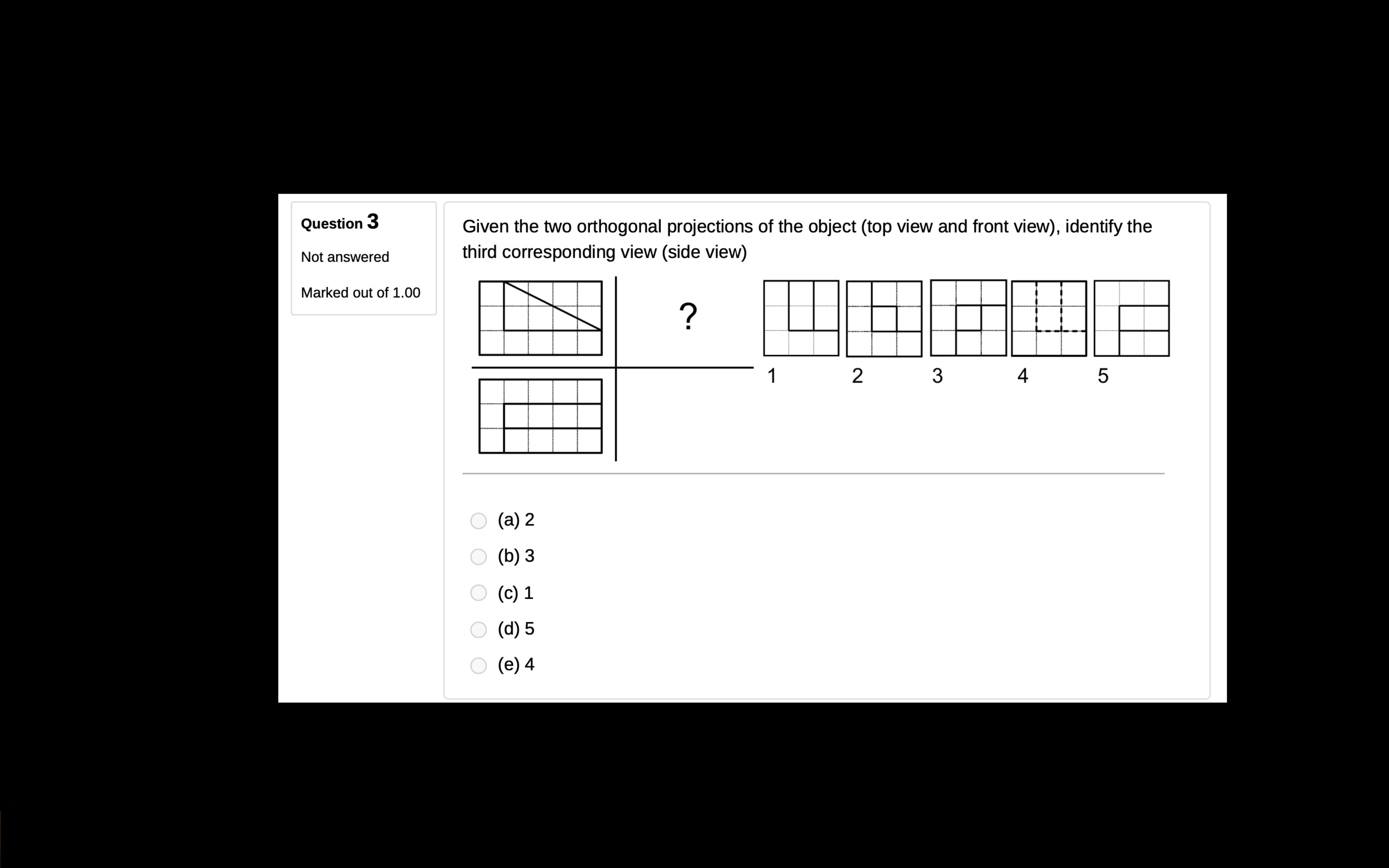 Solved Given the two orthogonal projections of the object | Chegg.com