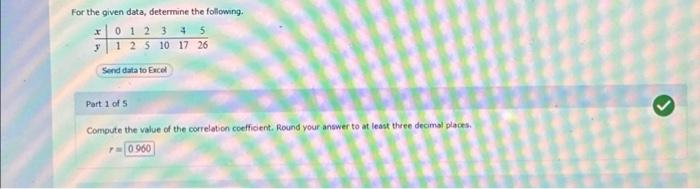 Solved For the given data, determine the following. | Chegg.com
