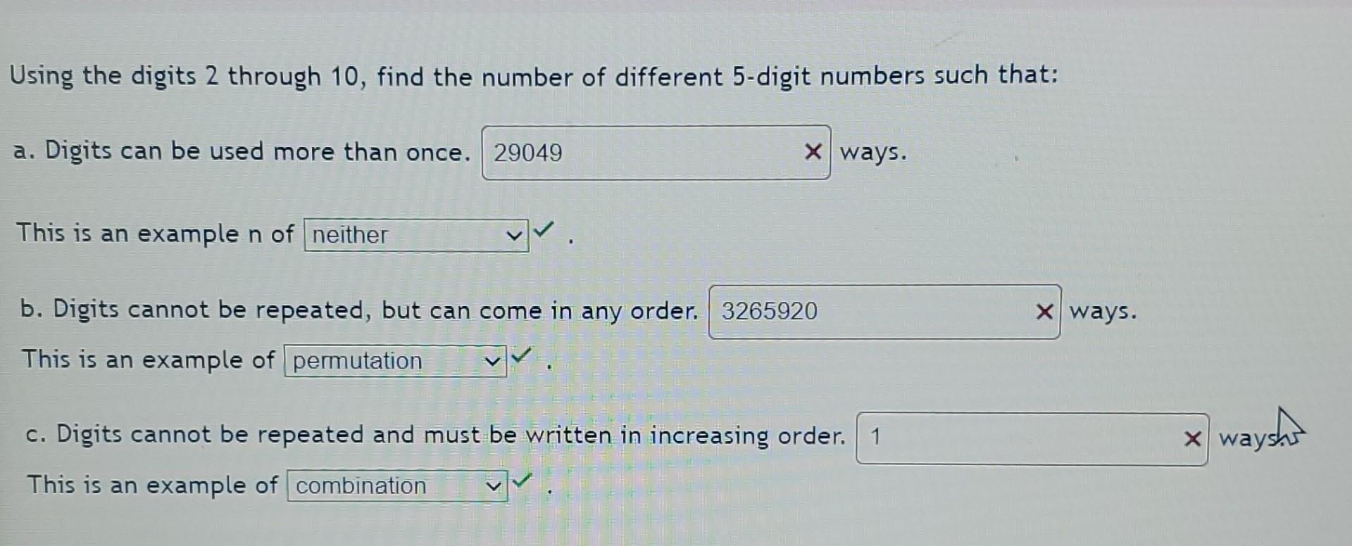 Solved Using the digits 2 through 10 , find the number of | Chegg.com