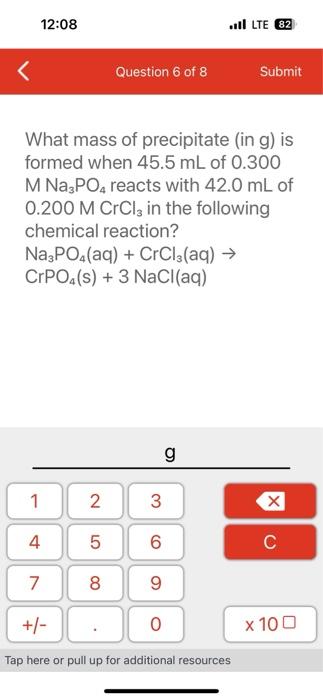 Solved What mass of precipitate (in g) is formed when 45.5 | Chegg.com