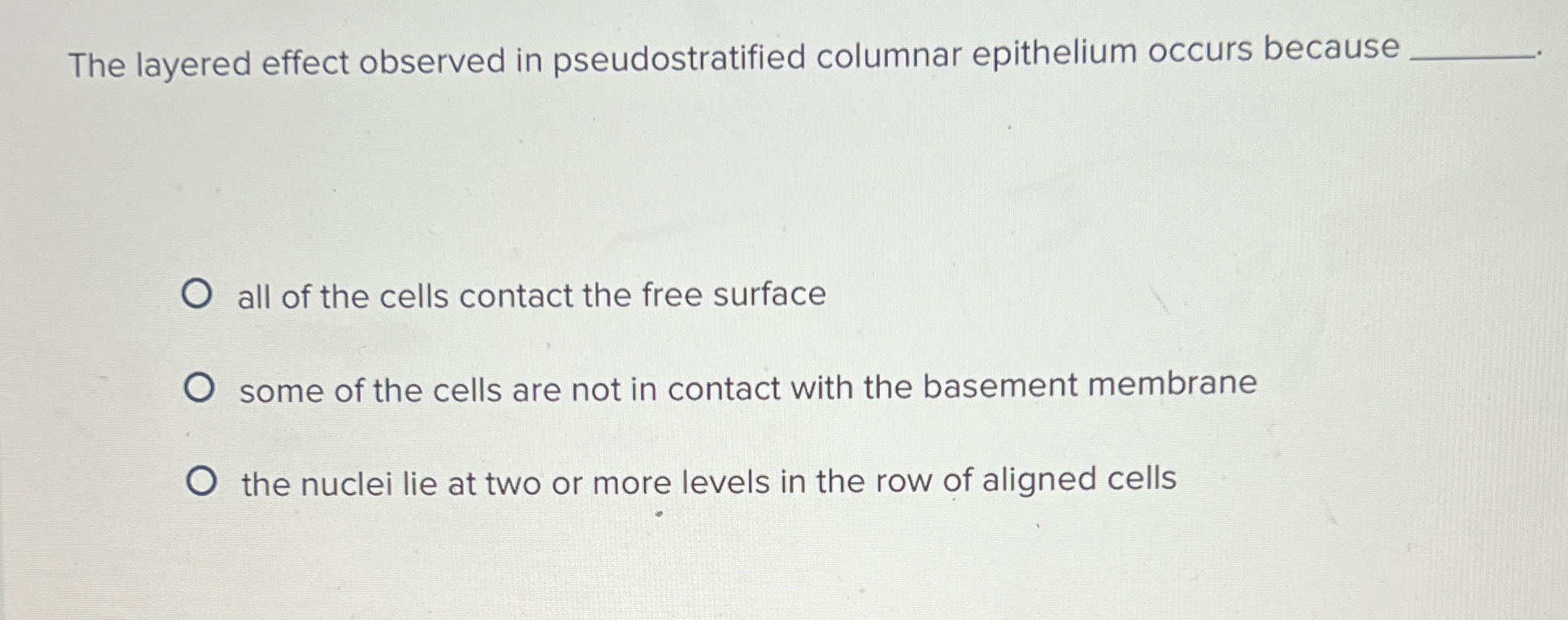 Solved The layered effect observed in pseudostratified | Chegg.com