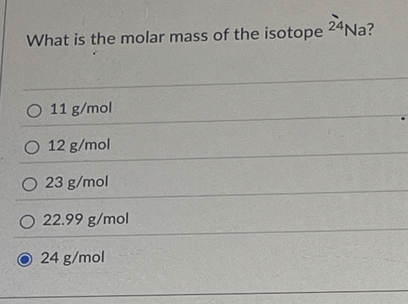 Solved What is the molar mass of the isotope | Chegg.com