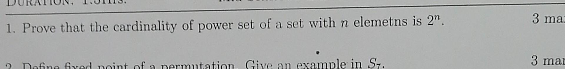 1. Prove that the cardinality of power set of a set | Chegg.com