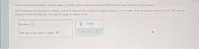 Solved Ivan is a software salesman. His base salary is | Chegg.com