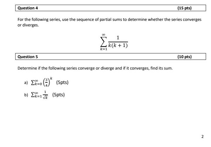 Solved Question 4 (15 pts) For the following series, use the | Chegg.com