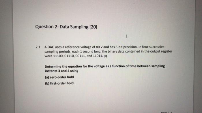 Solved .1.1 A DAC uses a reference voltage of 80 V and has | Chegg.com