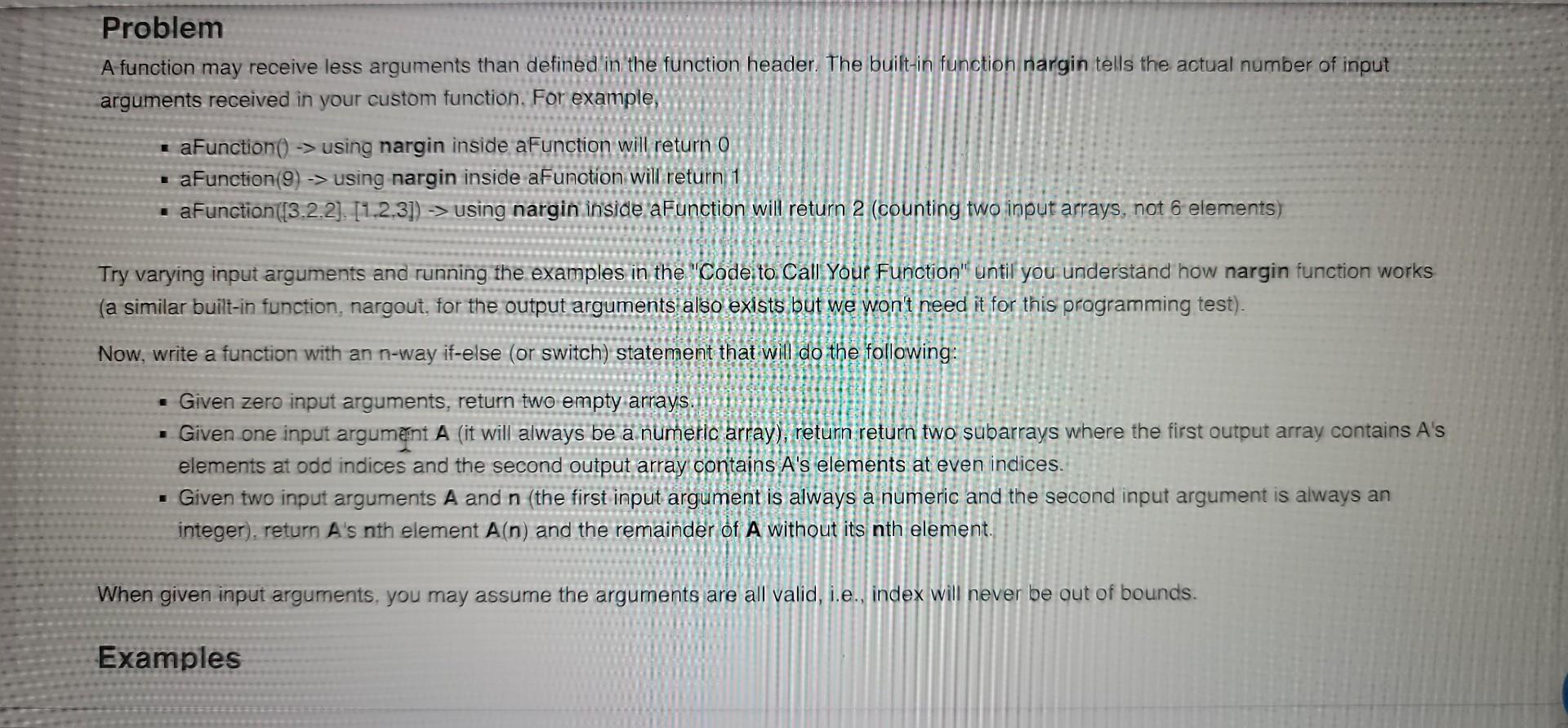 Solved A function may receive less arguments than defined in | Chegg.com