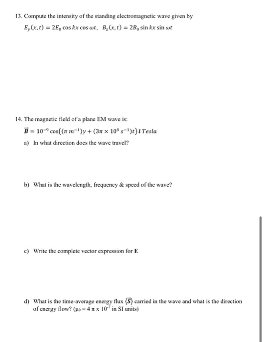 Solved 13. Compute the intensity of the standing | Chegg.com