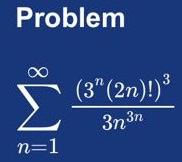Problem ∑n=1∞3n3n(3n(2n)!)3 | Chegg.com