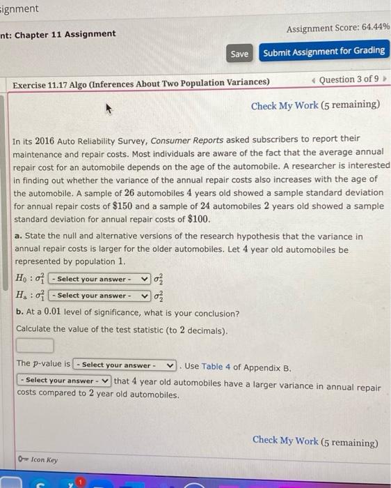 Solved signment Assignment Score: 64.44% nt: Chapter 11 | Chegg.com