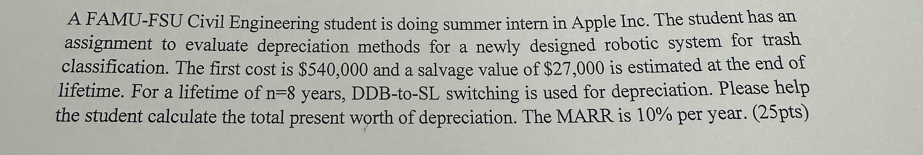 Solved A FAMU-FSU Civil Engineering student is doing summer | Chegg.com