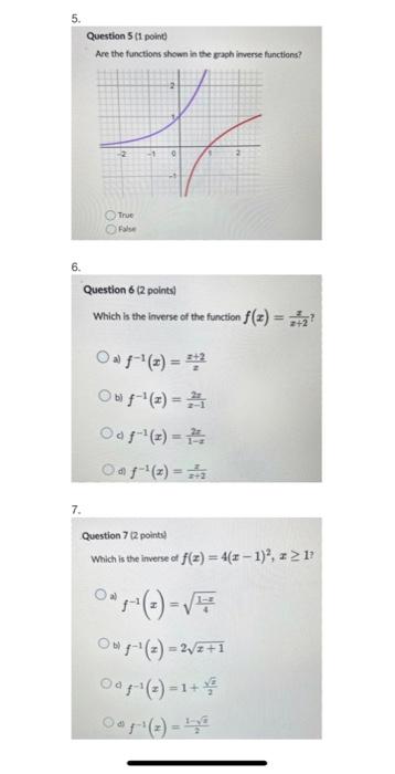 Solved The function picture below is one to one. True False | Chegg.com