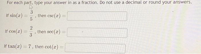 Solved For each part, type your answer in as a fraction. Do | Chegg.com