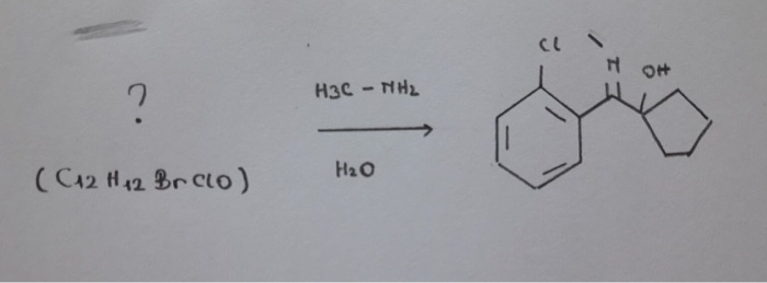 Solved CI H oH H3C - NH2 H2O (C12H12 Brcio) | Chegg.com