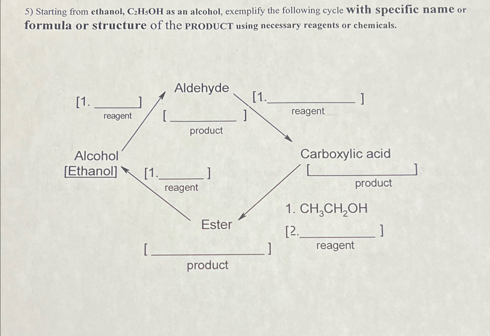 Solved Starting from ethanol, C2H5OH ﻿as an alcohol, | Chegg.com