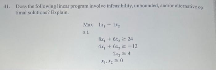 Solved 11. Does the following linear program involve | Chegg.com