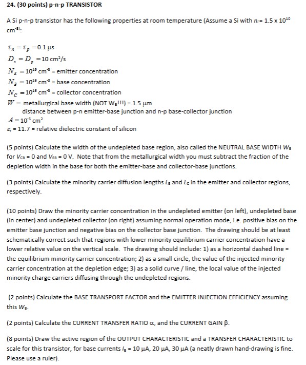 Solved ni=1.5×1010cm-3 ﻿:(5 ﻿points) ﻿Calculate the width of | Chegg.com